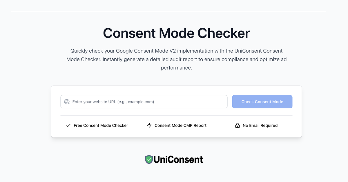 Consent Mode Checker & Validator Tool